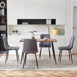 NORDICANA 5-Piece Dining Table Set,47 in Modern Irregular Rectangle ...