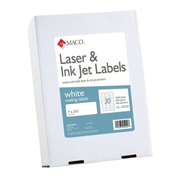 Maco, MACML1000, Laser Printer White Shipping Labels, 1000 / Box, White ...