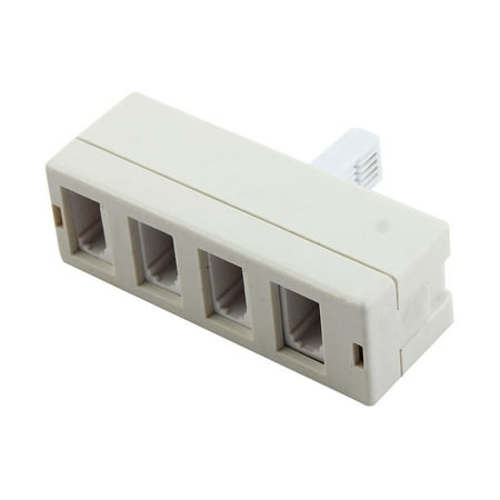 BT to 4 Way UK Telephone Socket Adapter Splitter Connector White ...