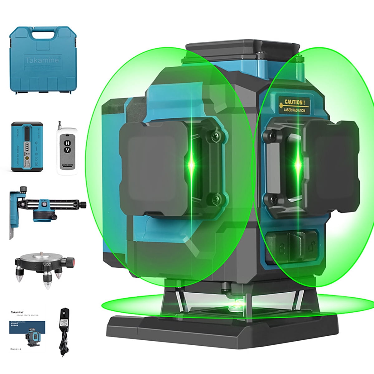 Takamine 12 Lines Green Laser Level , 3x360° 3D Green Cross Line ...