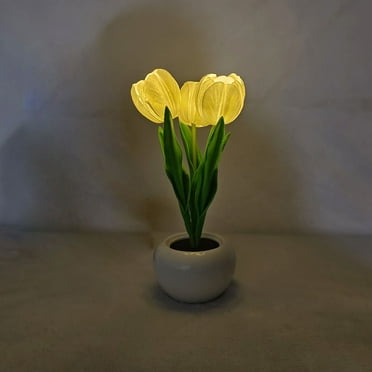 Tulip Night Light Battery Operated Tulip Flower Table Lamp Cute DIY Tulip LED Nightlight ...