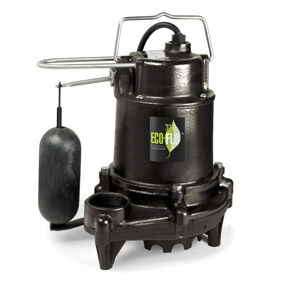 Eco Flo EFSA50 1/2 HP Black Cast Iron Submersible Sump Pump - Walmart ...
