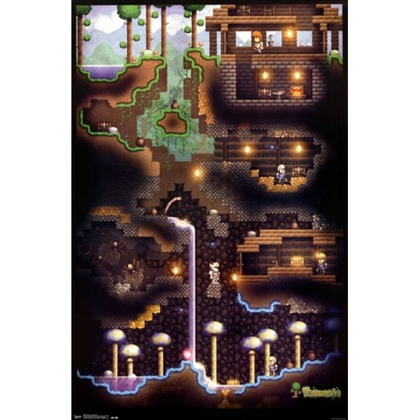 Terraria - Screenshot Laminated Poster Print (24 x 36) - Walmart.com ...
