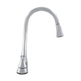 WMF-8201ZNL-CP Hybrid Metal Double Handle Kitchen Faucet with Pull Down ...