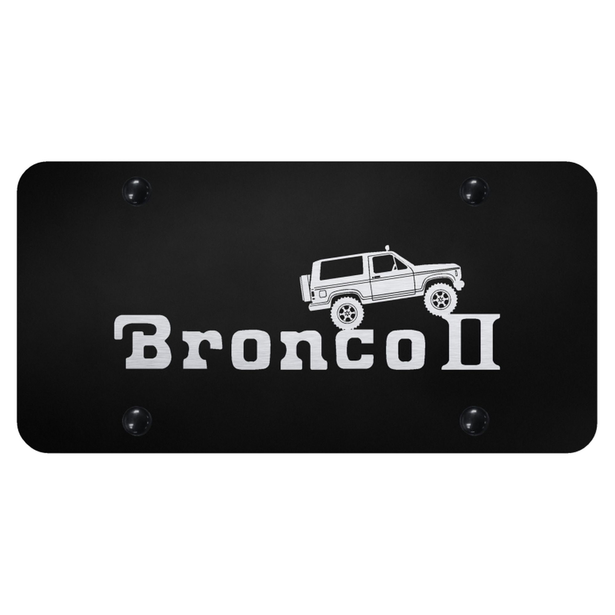 Ford Bronco II Climbing Laser Etched Logo License Plate (Black ...