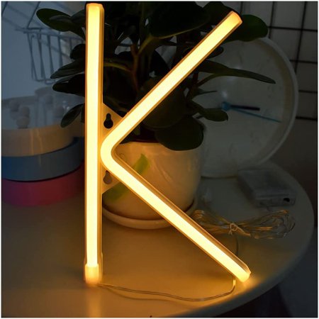 Neon Letter Sign Night Lights LED Warm White Alphabet Neon Art Lights ...
