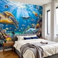 Peel and Stick Wallpaper Wall Murals Ocean Water Sea Turtle Coral Reef ...