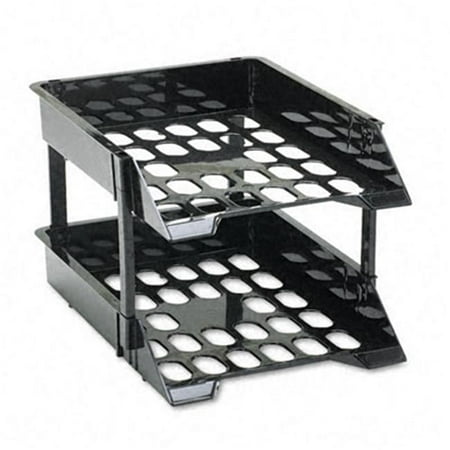 Super Tray Unbreakable Countertop Tray Set Two-Tier Plastic Black ...