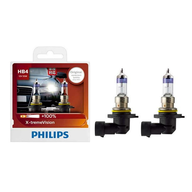 Philips HB4 9006 XV 12V 55W P22d X-tremeVision Upgrade Bulbs with +100% ...