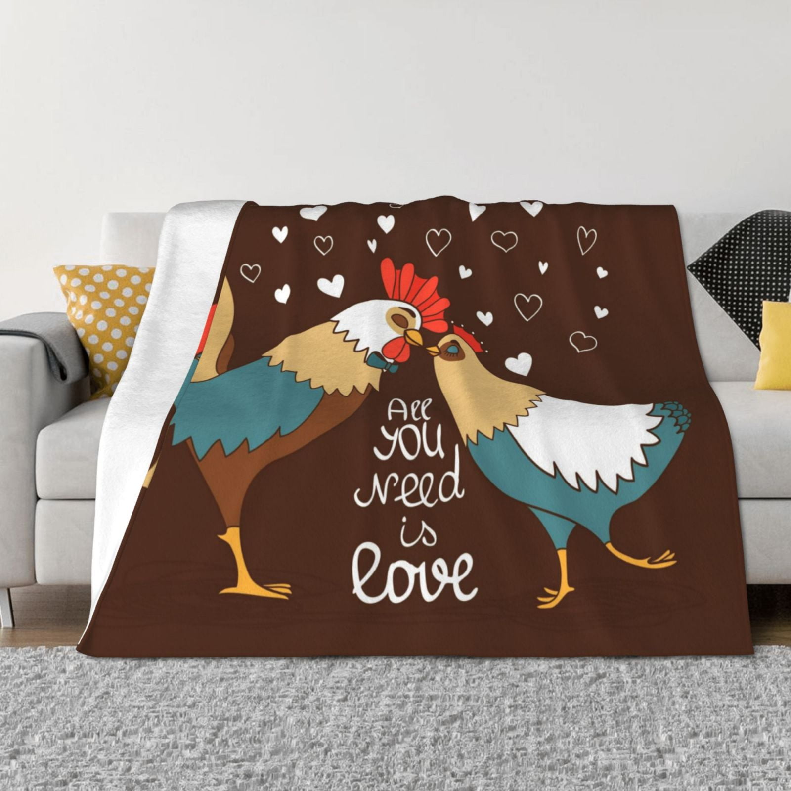 Balery Rooster And Chicken Manta de Franela con Dibujo, Lujo Ultra ...