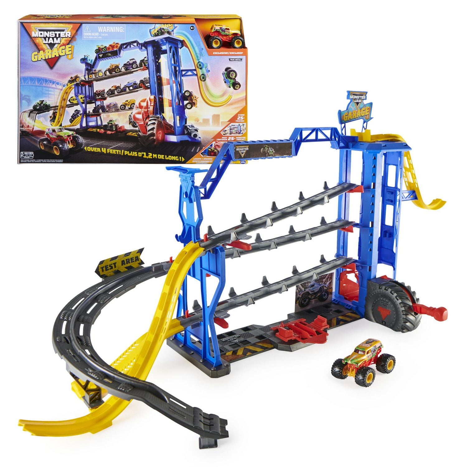 Monster Jam Garage Playset and Storage with Exclusive Grave Digger ...