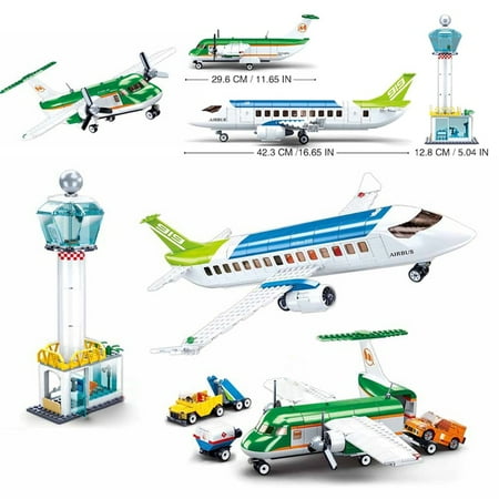New City Passenger Plane Cargo Airport Airplane Building Blocks Bricks ...