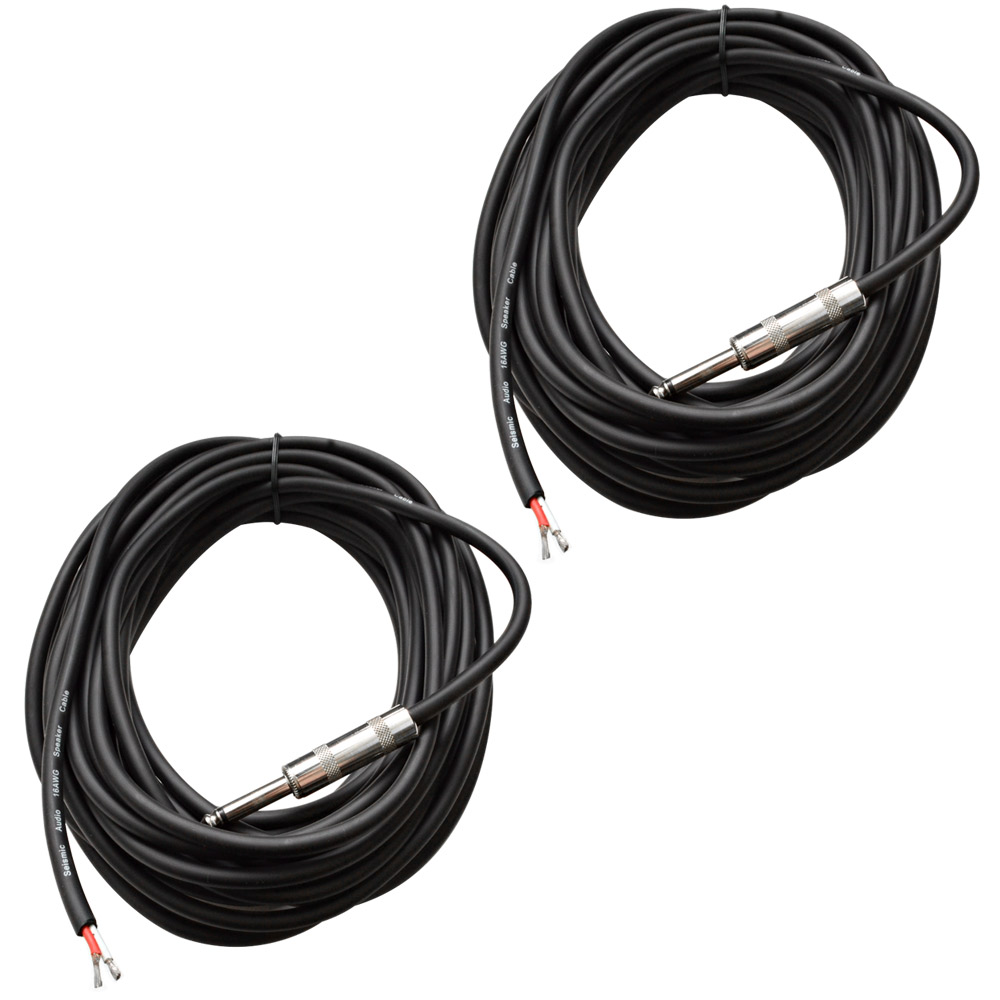 Seismic Audio 2 35' Raw Wire-1/4" PA/DJ SPEAKER CABLES - QRW35Pair ...
