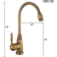 Antique Swivel Kitchen Faucet Gold Copper Single Handle 1 Hole Brushed ...
