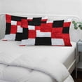 Black Red Patchwork Body Pillow Cover Modern Abstract Red Black White ...