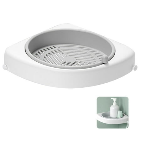 Wall Mounted Corner Shelf with Rotatable Wall Corner Tray Triangular ...