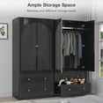 Lumiinofami Armoire Wardrobe Closet, Tall Wardrobe Cabinet with 2 ...