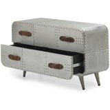 Aluminum 2 Drawer Aviator Chest Accent Storage Cabinet for Bedroom ...