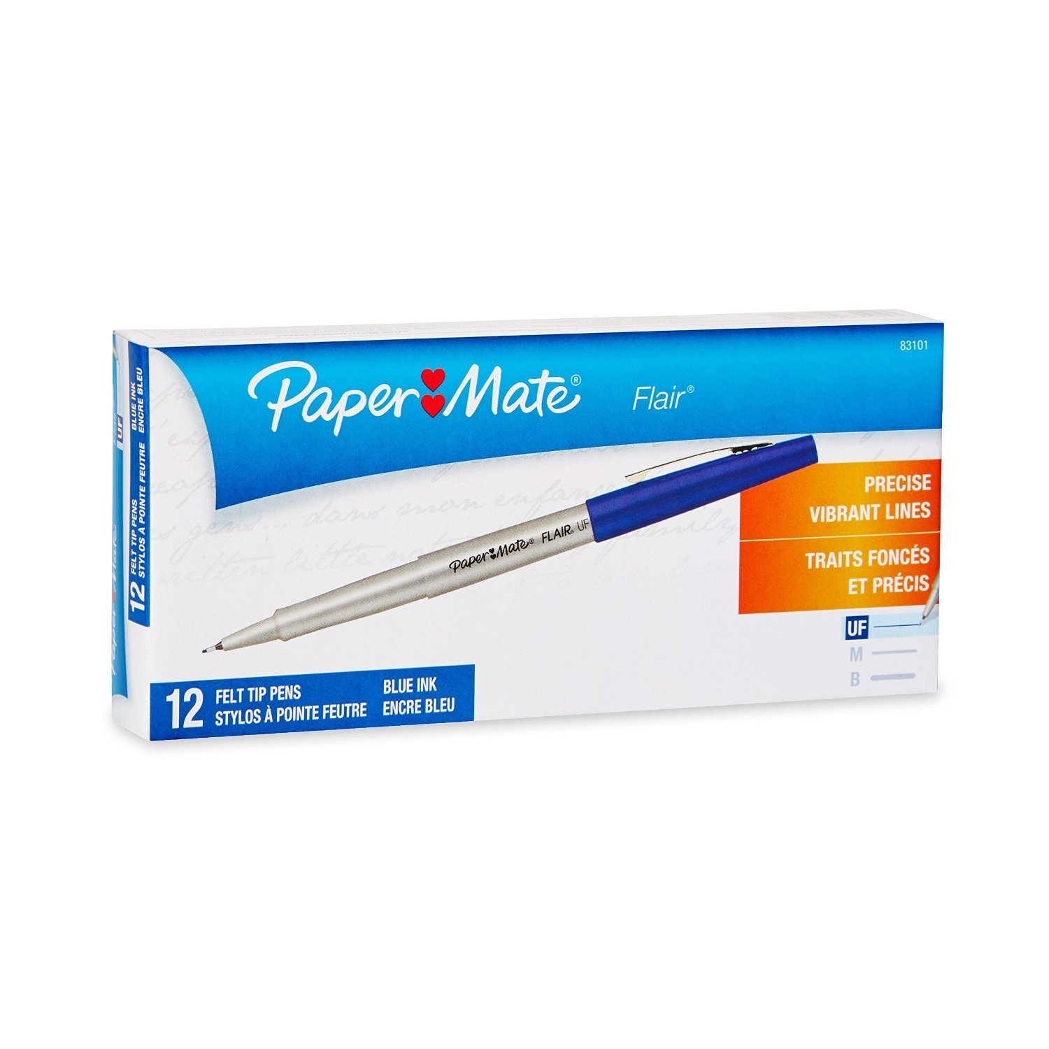 Paper Mate 8310152 Flair Porous Felt Tip Pens, Ultra-Fine Point,Black ...