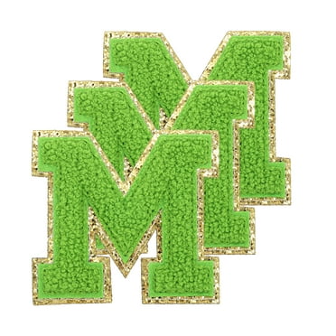 Uxcell 4Pcs Chenille Letter Patches Iron on Letter Patches Green Z ...