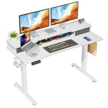FEZIBO Electric Standing Desk 63x24 inch, Adjustable Height, 4 Drawers ...