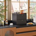 Rustic Bread Box for Kitchen Countertop Bamboo Bread Storage Container ...