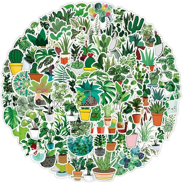 Plant Potted Stickers 100 Pcs Trendy Stickers Laptop Stickers Pack Cool ...