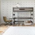 Plank+Beam Solid Wood Farmhouse High Loft Bed with Desk, Driftwood ...