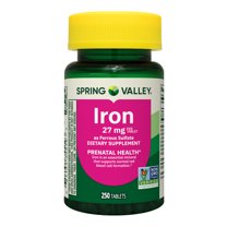 Spring Valley Iron Prenatal Health Dietary Supplement Tablets, 27 mg ...
