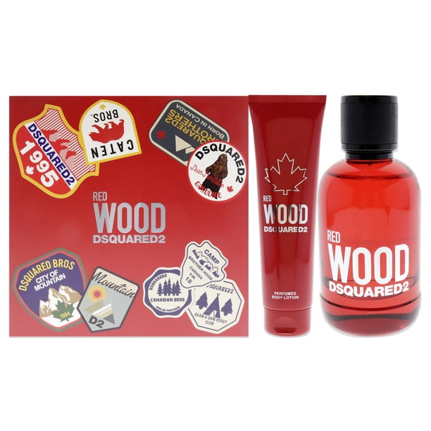 Red Wood Dsquared2 Set de regalo 2 piezas EDT 3.4 oz Loción Corporal 5. ...