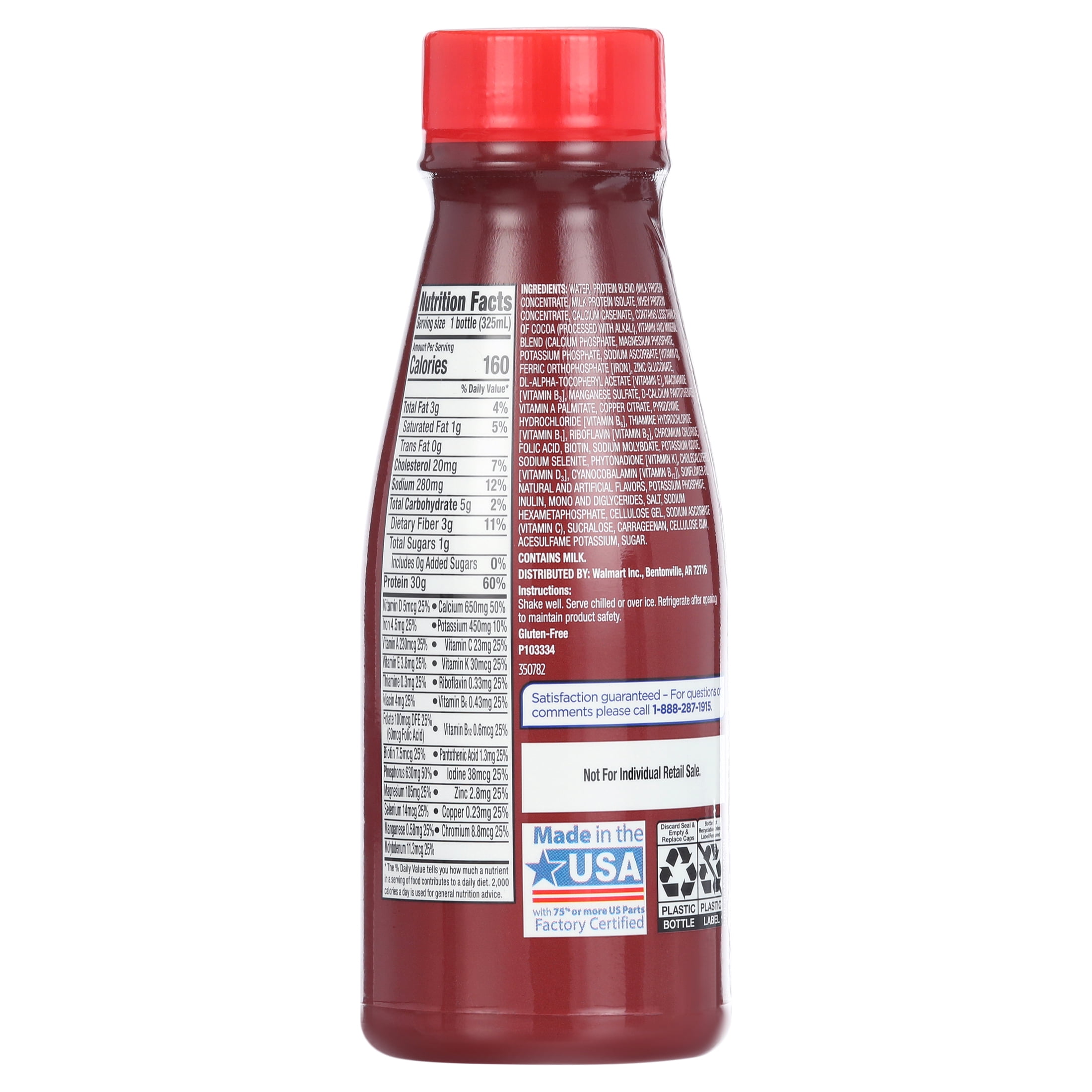 Equate Max Protein Shakes, Nutrition Drink, 25 Vitamins and Minerals ...