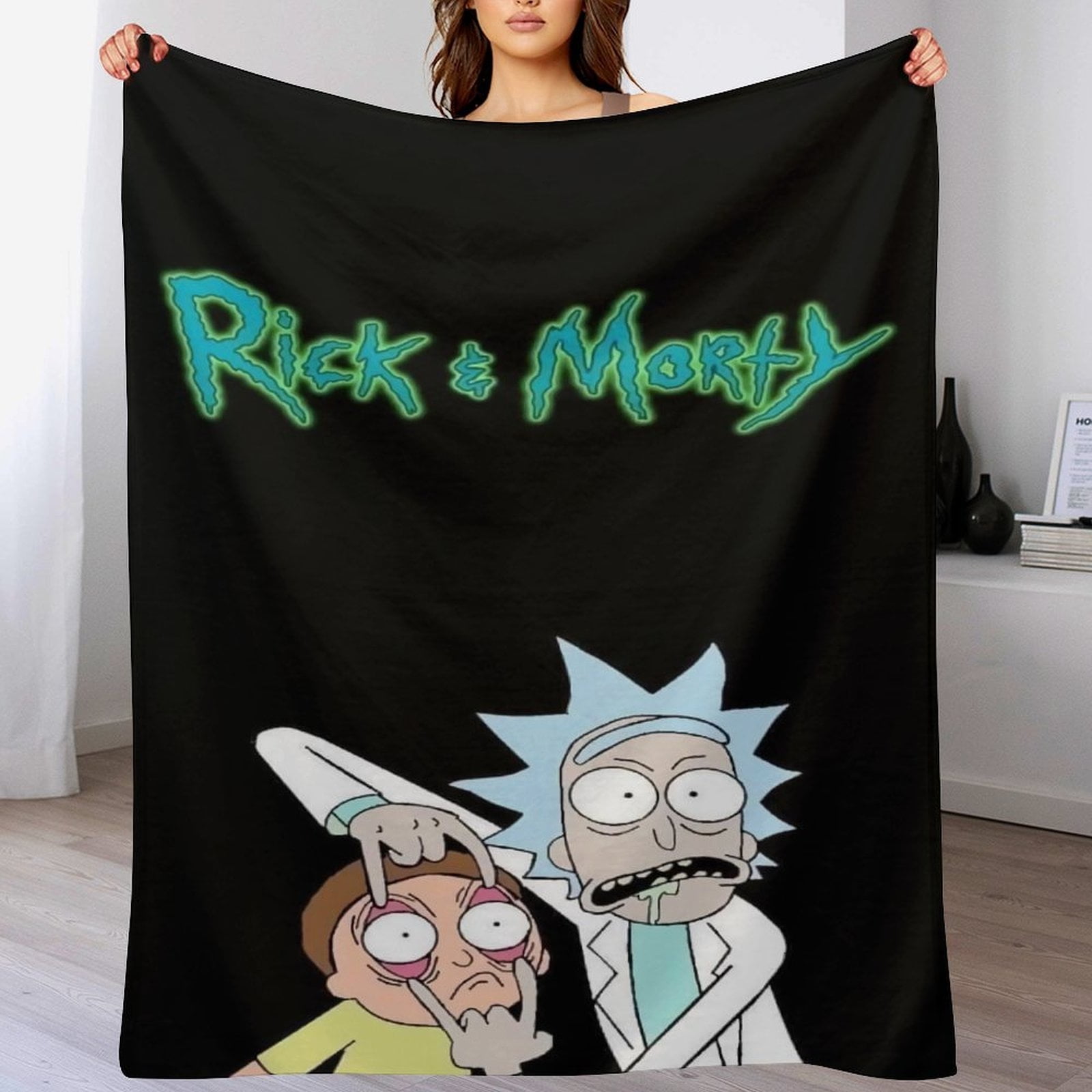 Manta de franela suave y acogedora de Rick y Morty para niños y niñas, mantas de vellón cálidas ...
