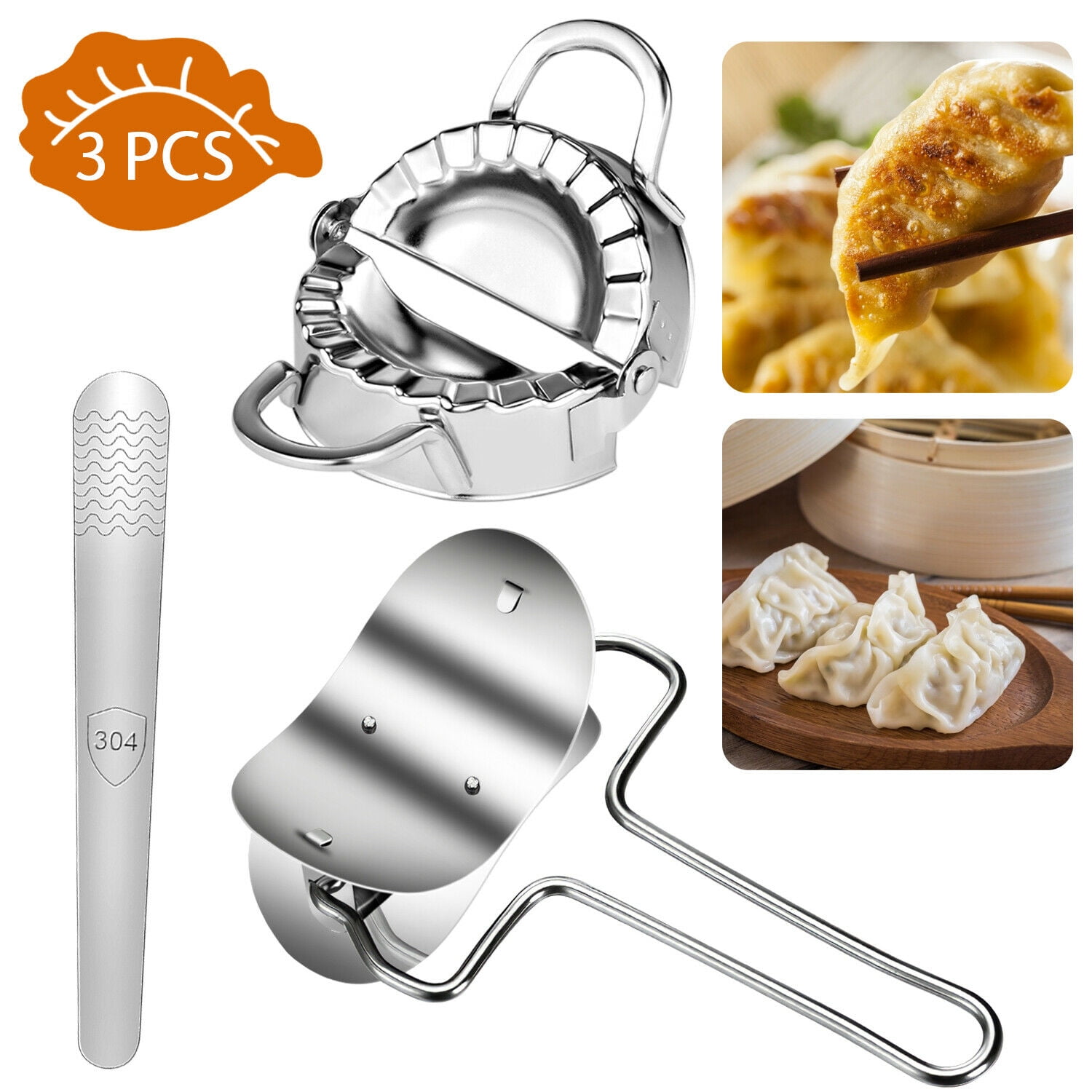 Bueautybox 3Pcs Stainless Steel Dumpling Maker Slicer Stuffing Spoon ...