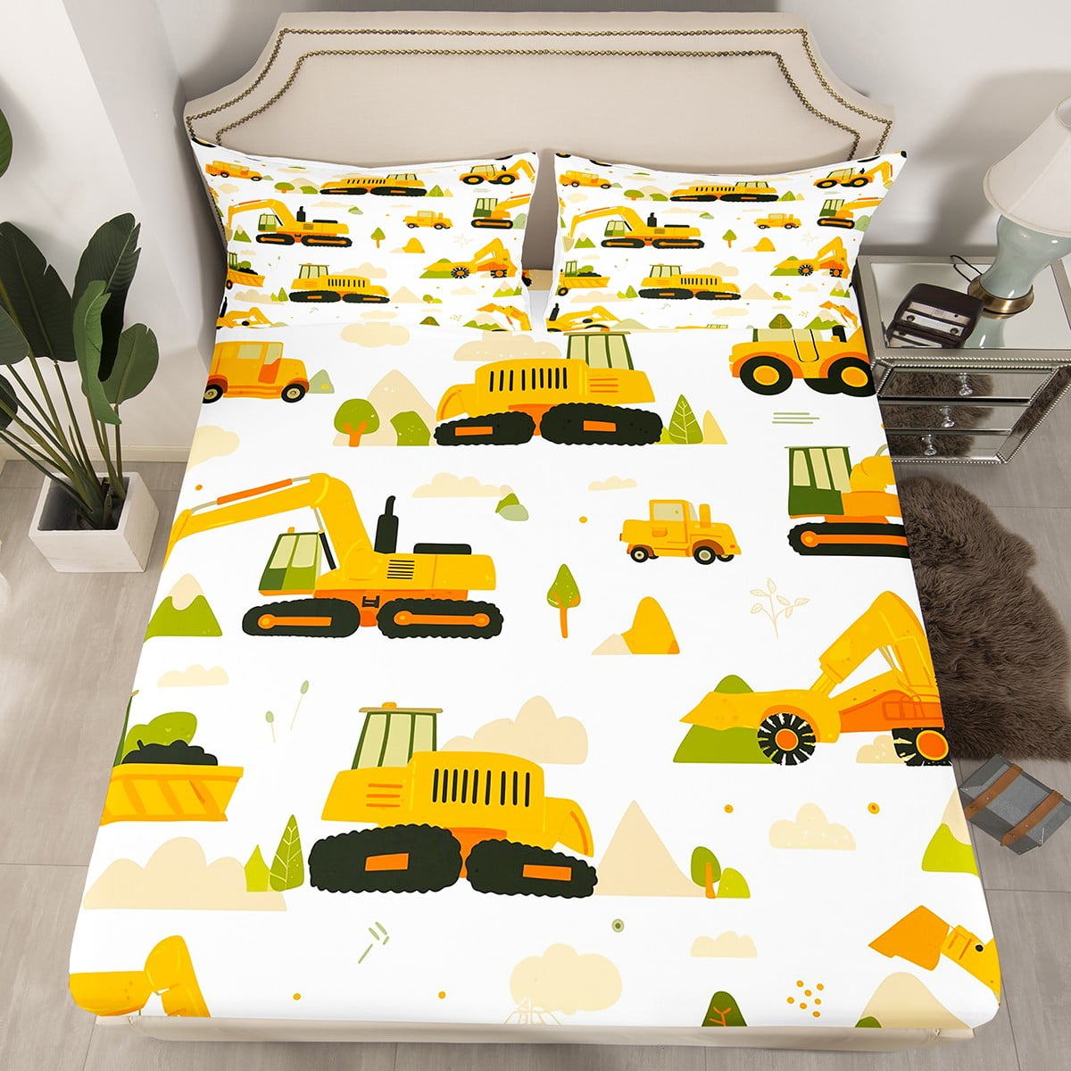 Click here for Yst Excavator Bed Sheets Twin Size For Boy And Gir... prices