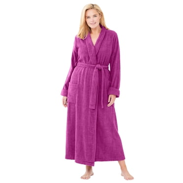 Lissome Women's & Women's Plus 3/4" Sleeve Terry Belted Robe - Walmart.com