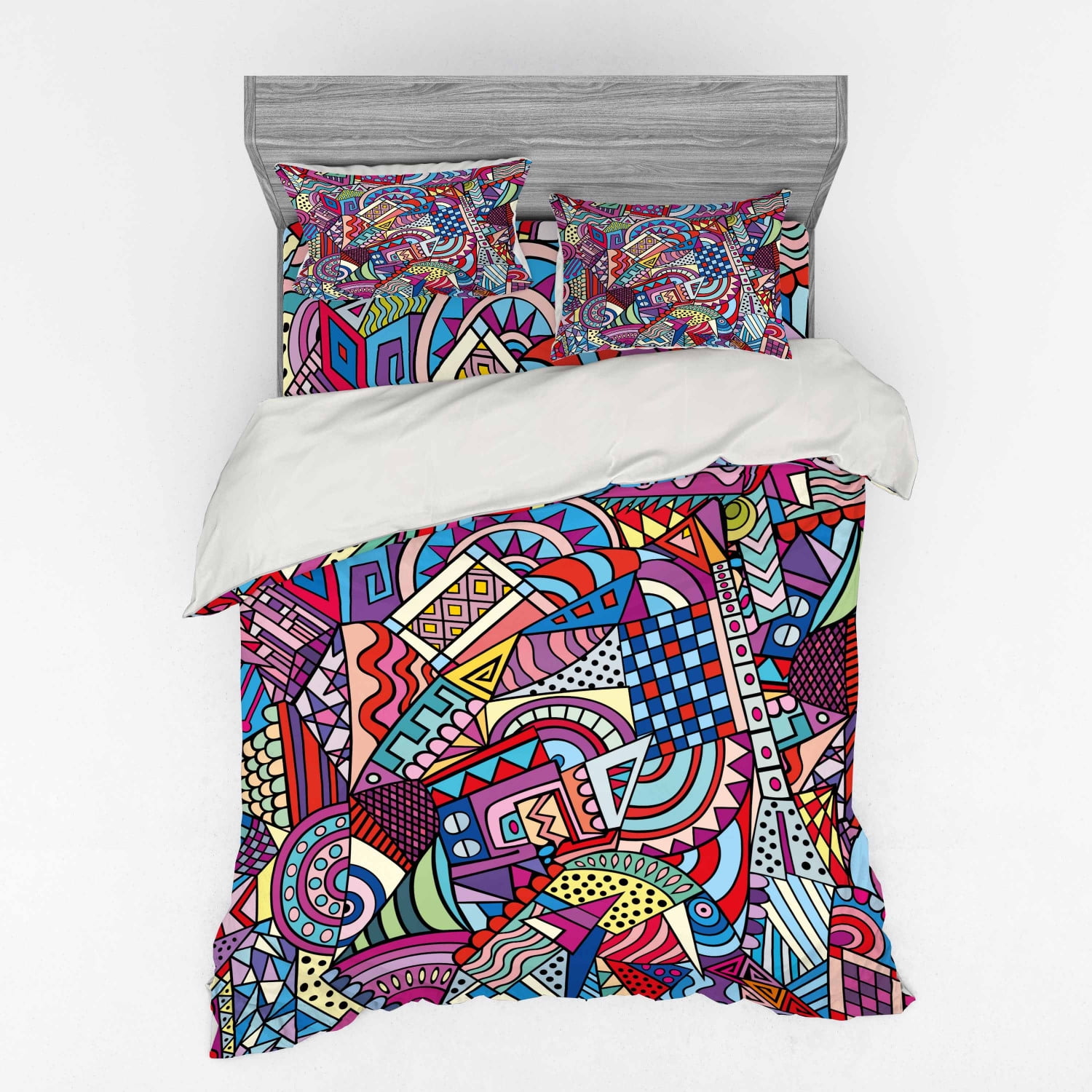 Ambesonne Abstract Bedding Set 4 Pcs, Funky Modern, Queen, Multicolor ...