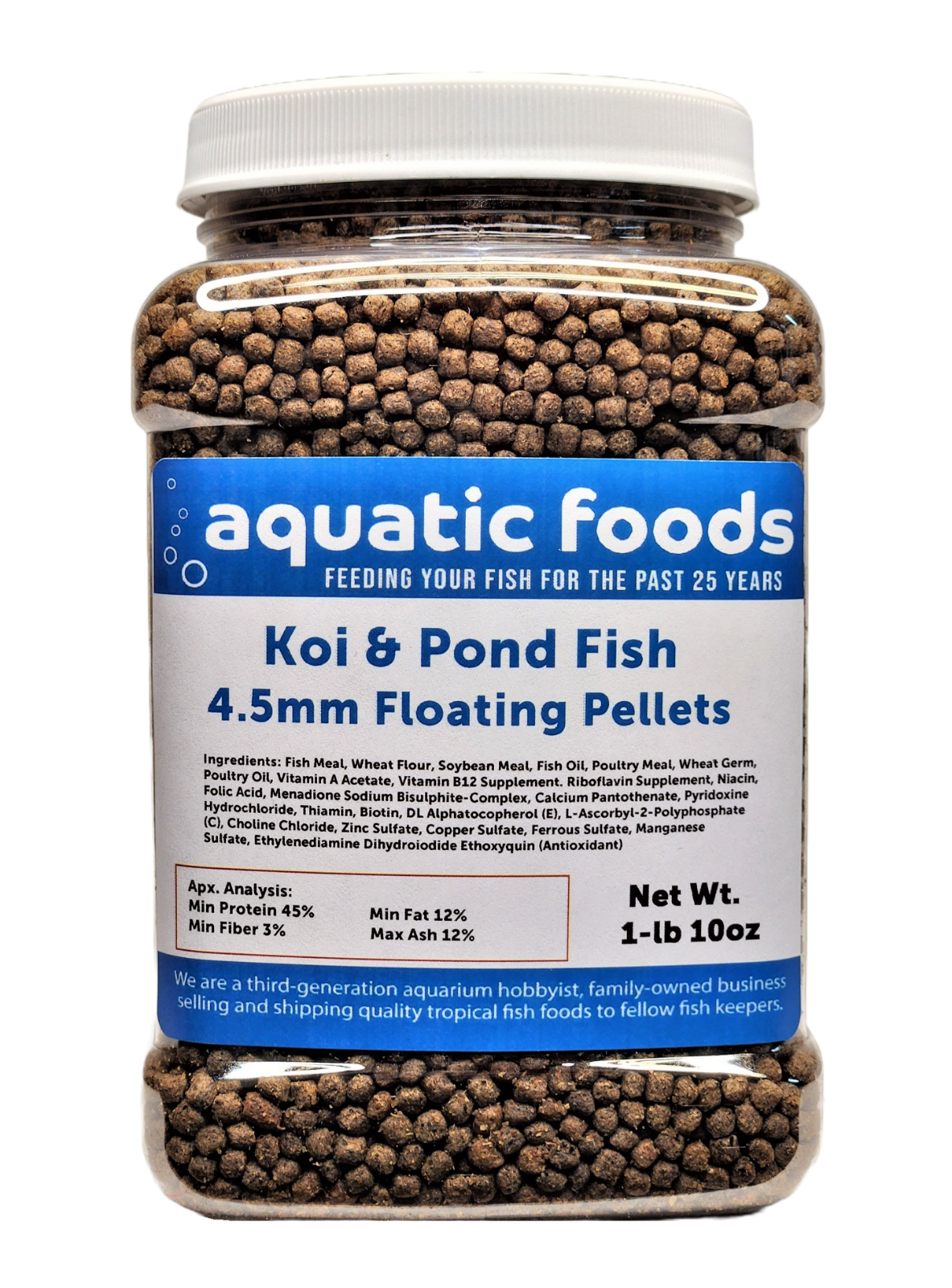 Koi and Pond Fish Pellet Food, 45% Protein 4.5mm Floating Koi Pond ...