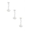 Body Jewelry 16G Clear Bioflex Body Piercing Retainers, 3 pcs, Hypo ...