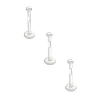 Body Jewelry 16G Clear Bioflex Body Piercing Retainers, 3 pcs, Hypo ...