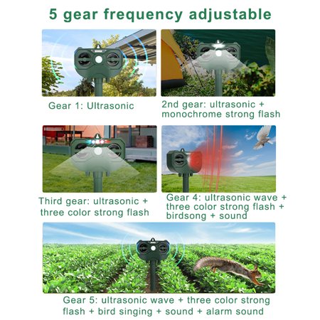 Wild Animal Repeller Infrared Sensor Solar Yard Electronic Rechargeable ...