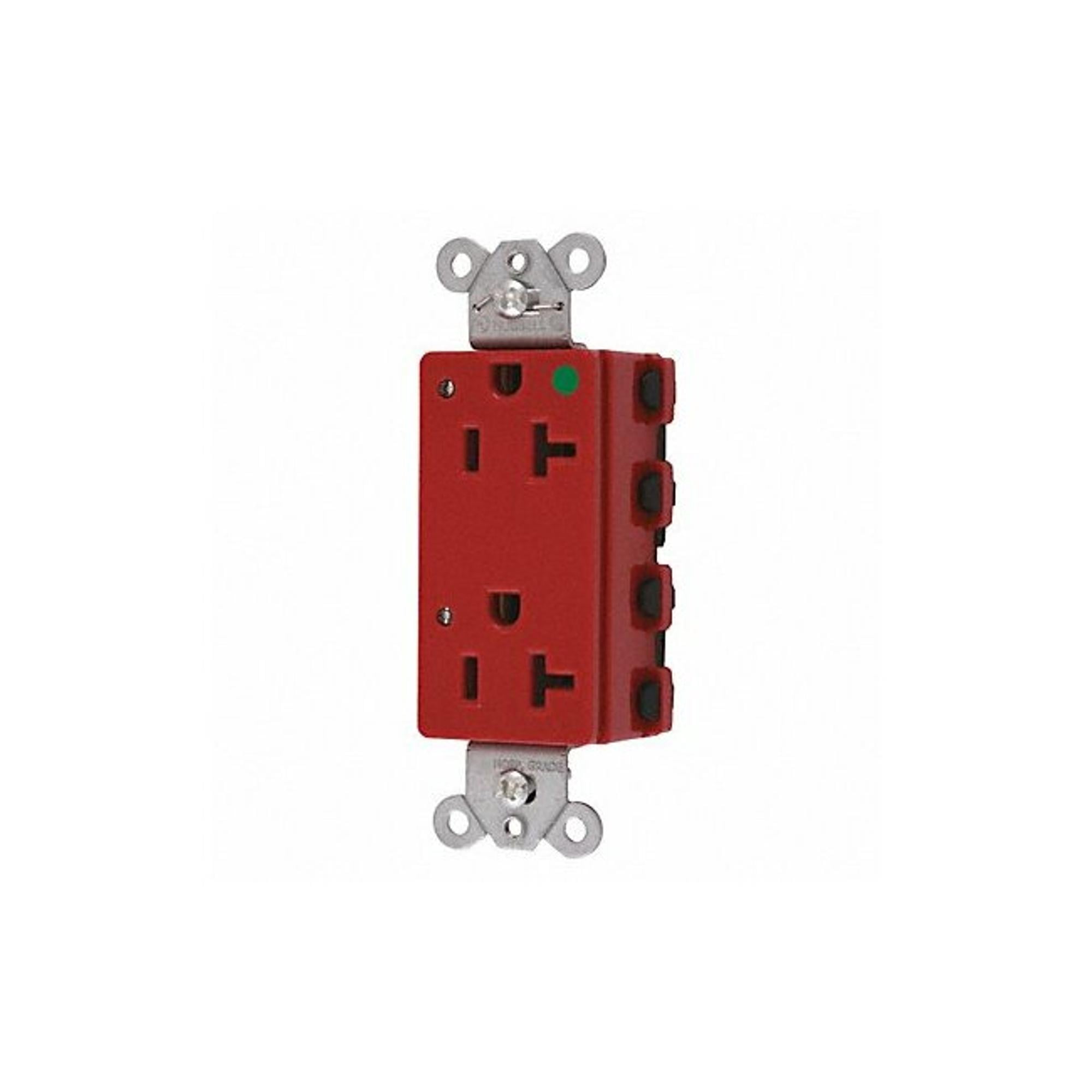 Hubbell Receptacle,Red,1.0 HP,20A,3 Wires,Nylon SNAP2182RL - Walmart.com