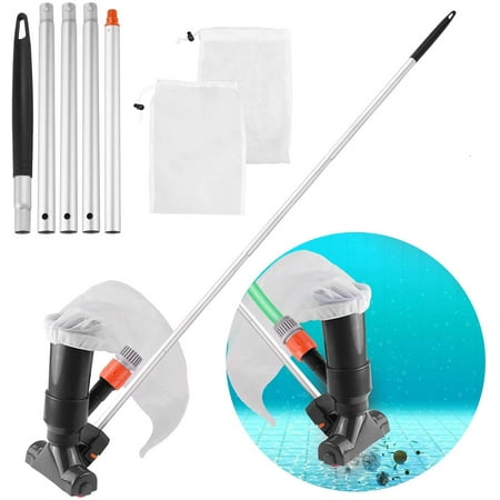 Pool Vacuum Cleaner Kit with 2 Mesh Bags, Portable Pool Vacuum Jet ...