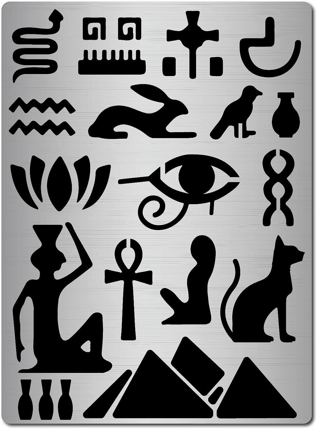 1pc Metal Egyptian Symbol Stencil Stainless Steel Animal Hieroglyphics ...