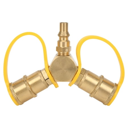 Propane Quick Connector, Brass Material 2 Ways Gas Line Splitter Sealed ...