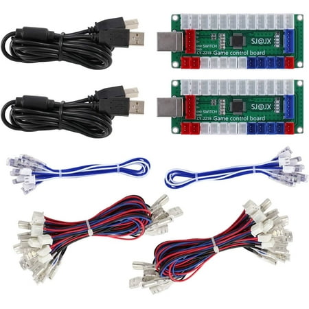 FYBTO Arcade Game USB Encoder Zero Delay 2 Player Gamepad LED Button Joystick Controller for ...