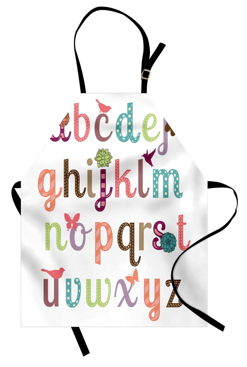 Letters Apron Girly Feminine Typography Set Colorful Letters with ...