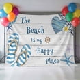 The Beach Is My Happy Place Photography Backdrop 10x8FT, Summer Ocean ...