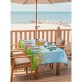 60x102 Inch Outdoor Tablecloth with Umbrella Hole Zipper Rectangle Blue ...