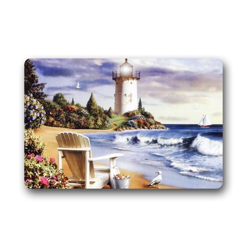 WinHome Lighthouse Doormat Floor Mats Rugs Outdoors/Indoor Doormat Size ...