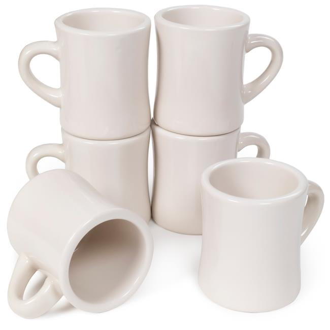 6-pack Diner Coffee Mugs, Tea & Hot Beverages, 10oz | Thick Ceramic ...